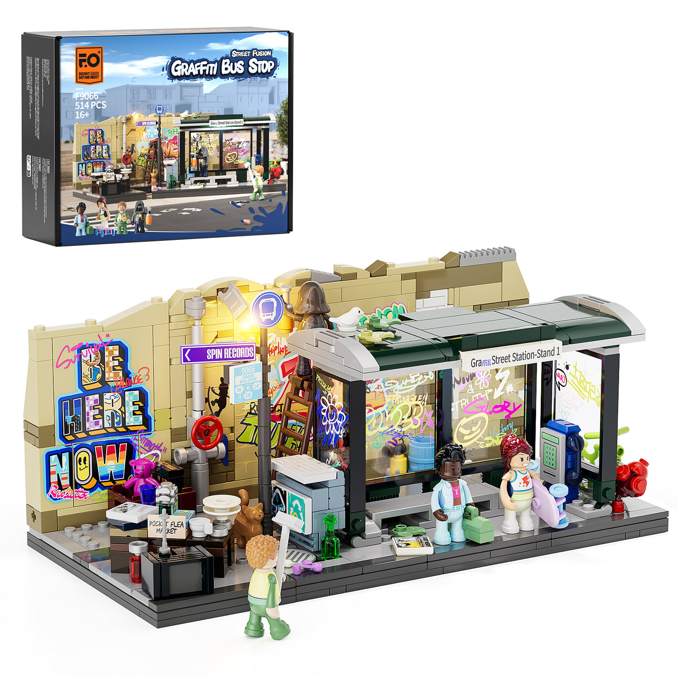 Funwhole F9066 - Graffiti Bus Stop – Brickminded